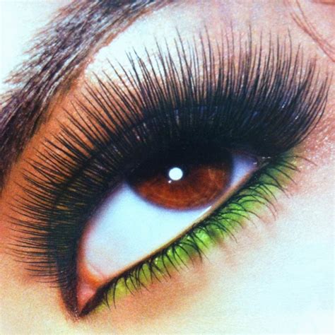 Beautiful Eyes Long Lashes And Green Eye Liner