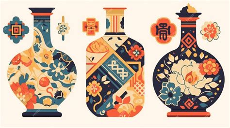 Chinese Ming Vase Patterns With Elegant Shapes Premium Ai Generated