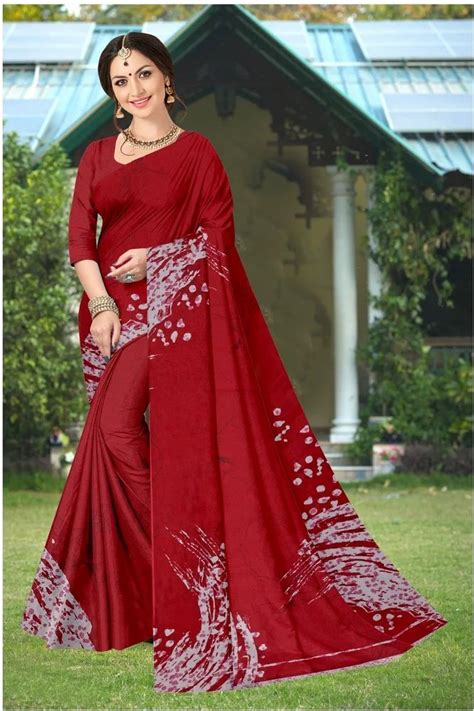 Red Cotton Digital Print Sarees At Rs 385 In Surat Id 20819487188