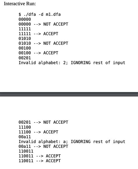 Implement A Dfa Simulator In C C Or Python In A