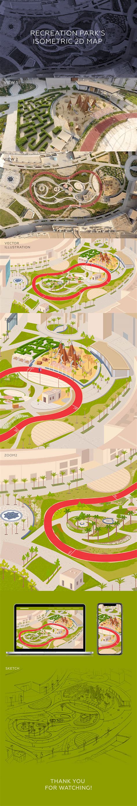 D Isometric Map On Behance