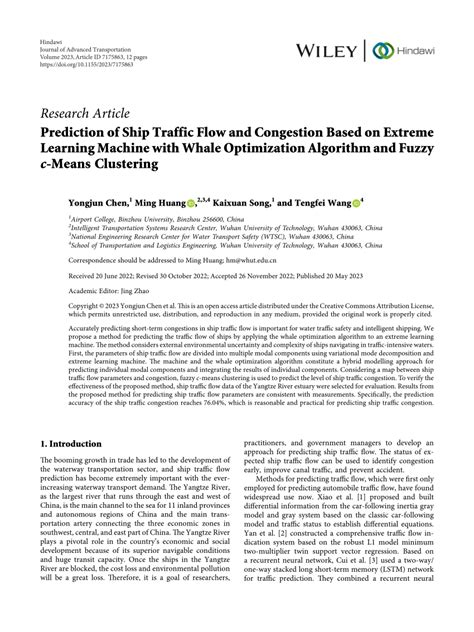 pdf prediction of ship traffic flow and congestion based on extreme