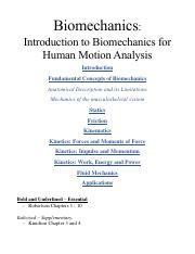 Introduction to Biomechanics: Understanding Human Motion Analysis | Course Hero