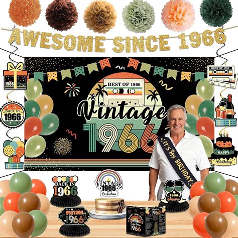 60th Birthday Decorations For Men Women 40 Pcs Vintage