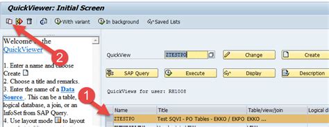 Sap Sqvi Part 2 Creating A Quick Report Using Quick Viewer Cool