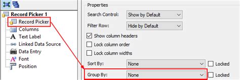 how to group records and nest grouping in the record selector picker