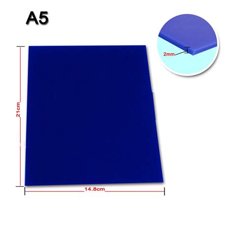 Blue Acrylic Board Plexiglass Sheet 148mm X 210mm A5 2mm Thick 6 X 8 1pc