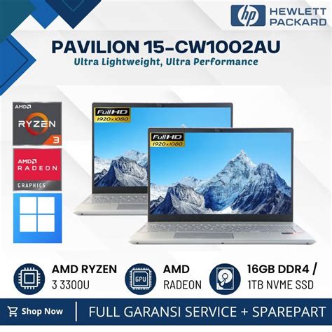 Jual Laptop Baru Murah Hp Pavilion Ryzen U Gb Tb Ssd Amd Radeon Full Hd