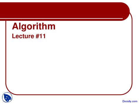 select algorithm algorithm lecture slides docsity