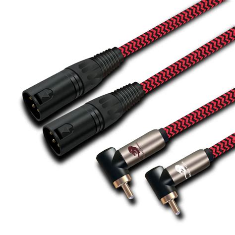 Audiophile Audio Cable 2 XLR To 2 RCA Amplifier Mixer Console Angled Dual RCA To Dual XLR Cable
