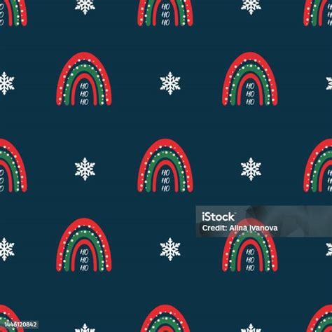 원활한 크리스마스 패턴입니다 무지개 눈송이가 있는 배경 포장지 인사말 카드 섬유에 적합 12월에 대한 스톡 벡터 아트 및 기타