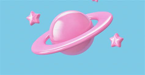 주위에 고리가 있는 분홍색 행성과 파란색 배경에 별이 분리되어 있습니다 클리핑 패스를 사용한 3d 렌더링 사진 Unsplash의 3 차원 이미지