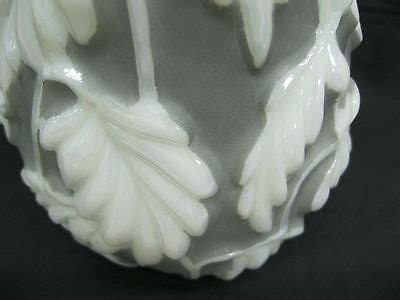 Phoenix Consolidated Glass Philodendron Vase Gray Vintage Antique 1125