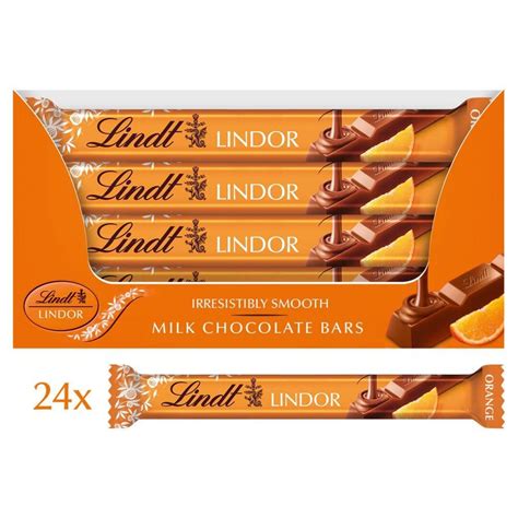 Lindt Lindor Orange Milk Chocolate Treat Bar 38g 24 X 38g Bars Etsy