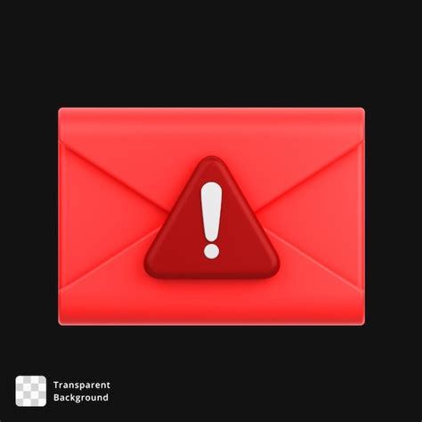 Premium Psd 3d Icon Of Mail Alert Premium Psd 3d Icon Of Mail Alert
