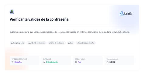 verificar la validez de la contraseña labex