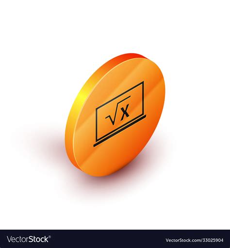Isometric Square Root X Glyph On Chalkboard Vector Image