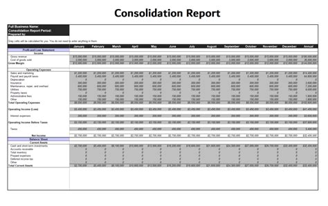 Consolidation Report Example → Free Report Examples