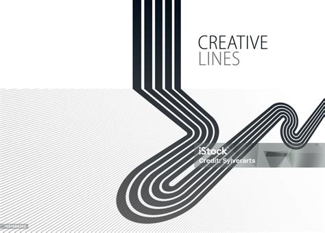 원근 추상 벡터 배경의 3d 흑백 선 선형 원근 일러스트 레이션 아트 수평선으로 가는 길 한 줄로에 대한 스톡 벡터 아트 및 기타 이미지 Istock