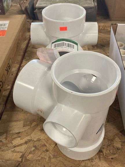 Nibco 4 In X 4 In X 4 In X 2 In X 2 In Pvc Dwv All Hub Sanitary Tee With Right And Left