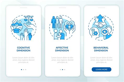 Gced Domains Of Learning Blue Onboarding Mobile App Screen Walkthrough 3 Steps Editable Graphic