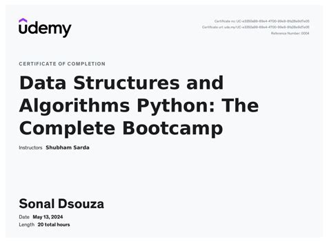 sonal dsouza on linkedin completed a python based data structures and