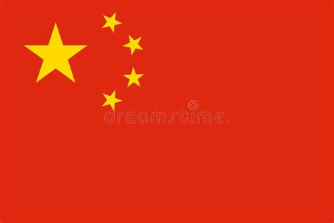 Five Starred Red Flag Of China National Flag Stock Vector