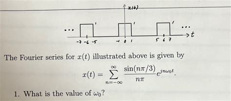 solved the fourier series for x t ﻿illustrated above is