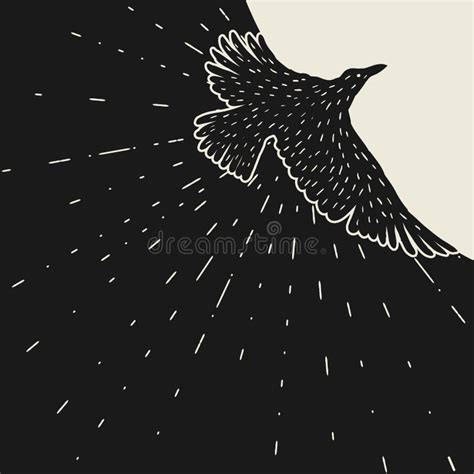 Raven Flying Drawing