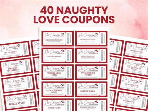 Sex Coupons Printable Love Coupons 40 Naughty Coupon For Couples
