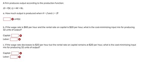 Solved A Firm Produces Output According To The Production Chegg
