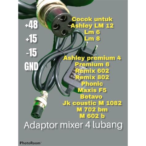 Jual Adaptor Adaptor Mixer Switching 4 Lubang Bulat 4 Pin Mixer Ashley