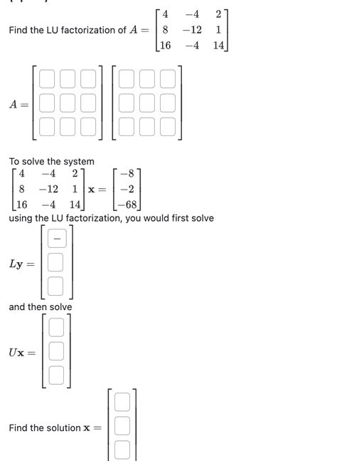 Solved 6 ﻿find The Lu Factorization Of