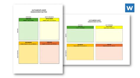 Eisenhower Matrix Vorlage Für Word Excel And Powerpoint