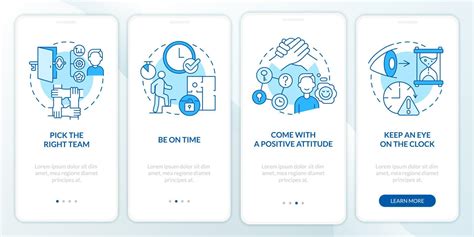 Escape Room Winning Strategies Blue Onboarding Mobile App Screen