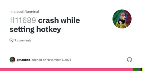 Crash While Setting Hotkey · Issue 11689 · Microsoftterminal · Github