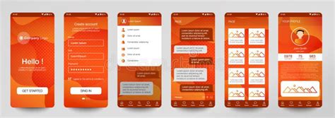 Design Of Mobile App Ui Ux Gui Set Of User Registration Screens With Login And Password