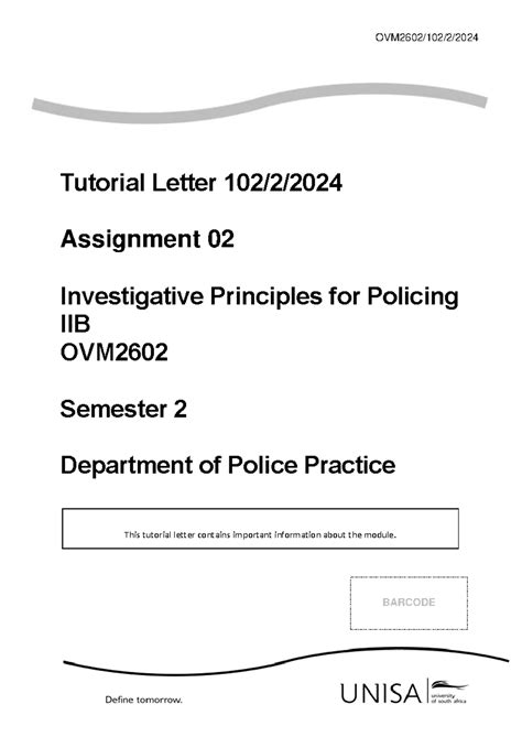 Ovm2602 Ass 2 S2 2024 Final Tutorial Letter 102 2 202 4 Assignment 0 2 Investigative