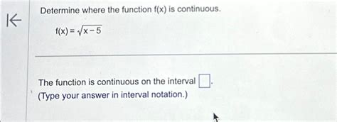 Solved Determine Where The Function Fx ﻿is