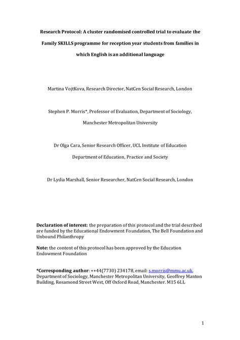 Pdf Research Protocol A Cluster Randomised Controlled Trial To