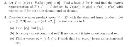 Solved Let V p x P R p Find a basis β for V Chegg com