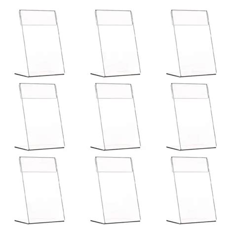 아크릴 디스플레이 스탠드 L자형 경사 사인 홀더 데스크탑 종이 메뉴 홀더 9 개