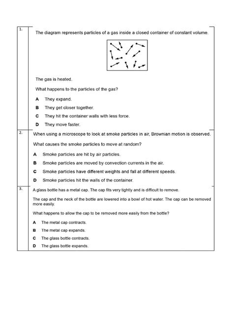 Kinetic Particle Practice Questions Pdf