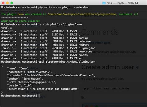 Commands Botble Documentation