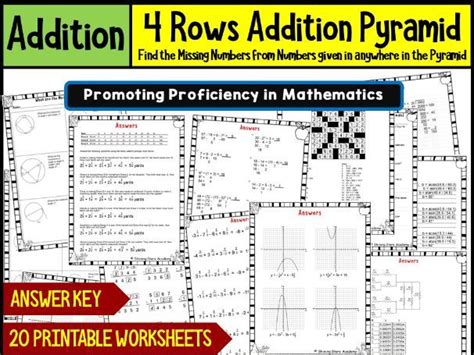 4 Rows Addition Pyramid Find Missing Numbers With Numbers Given At The