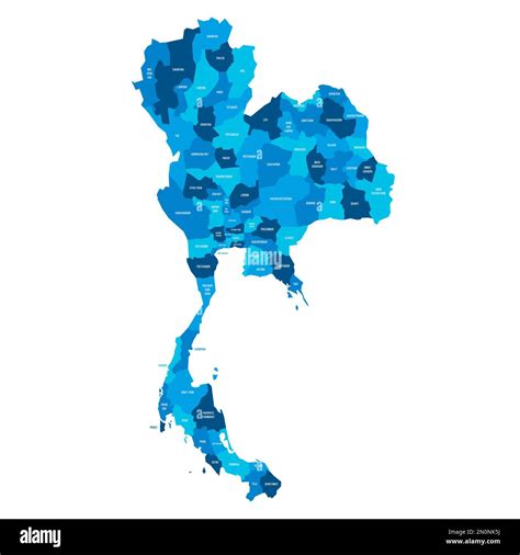 Thailand Political Map Of Administrative Divisions Provinces Flat