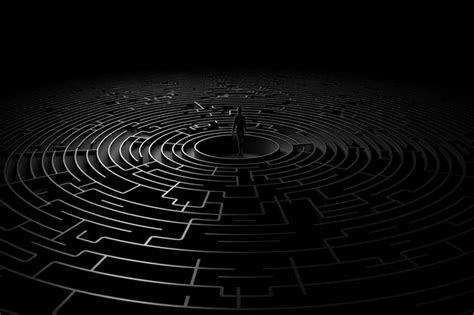 Premium Photo Learning Labyrinth Black Background Photo
