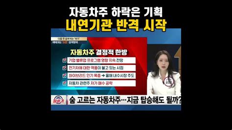 자동차주 떨어질 때 사자전기차 부진으로 하이브리드 부각 Youtube