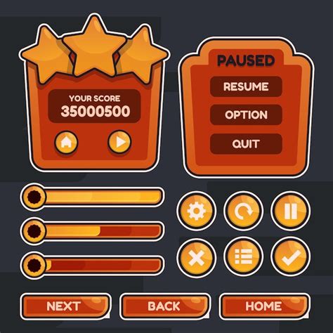 Premium Vector Button Set Designed Game User Interface GUI Illustration For Video Games Computers