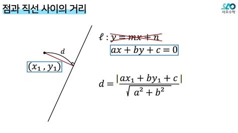 공통수학2 Lv 1 5강 점과 직선 사이의 거리점과 직선 사이의 거리1 Youtube